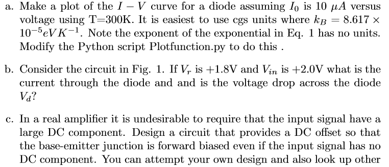 Diode Variable resistor 10 kS2 Figure 1: Circuit to | Chegg.com