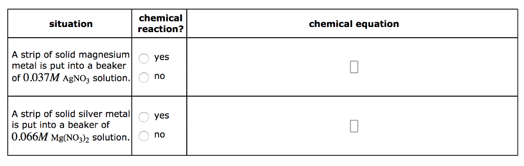 Solved Decide Whether A Chemical Reaction Happens In Either