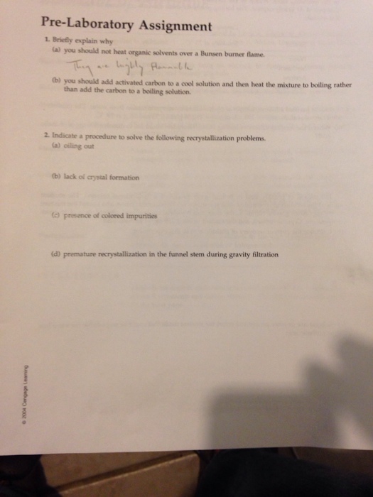 Solved Pre-Laboratory Assignment 1. Briefly explain why (a) | Chegg.com