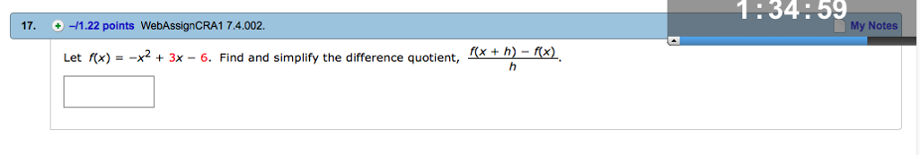 Solved Let f(x) = -x^2 + 3x - 6. Find and simplify the | Chegg.com