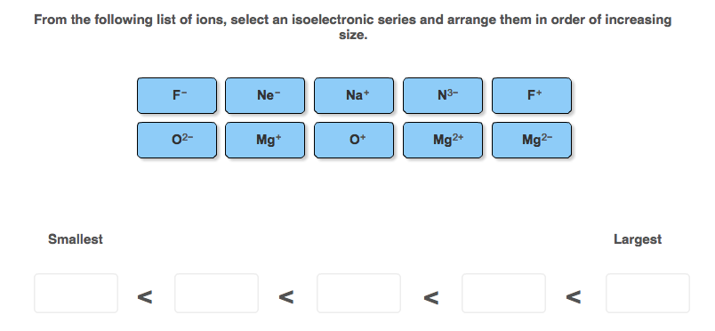 Solved From the following list of ions, select an is | Chegg.com