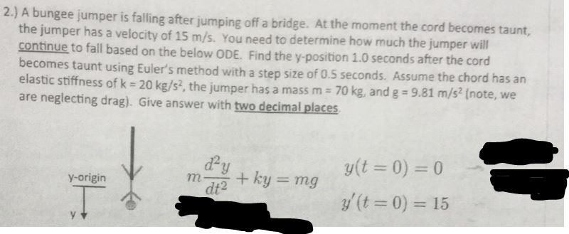 Solved A bungee jumper is falling after jumping off a bridge | Chegg.com