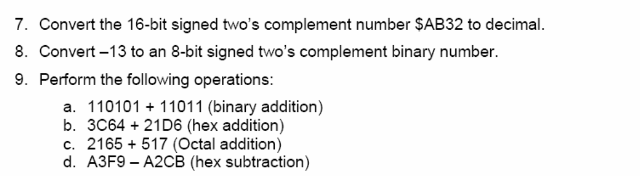 Solved Convert the 16-bit signed two's complement number | Chegg.com