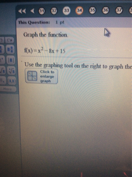 Solved Graph The Function F x X 2 8x 15 Use The Chegg