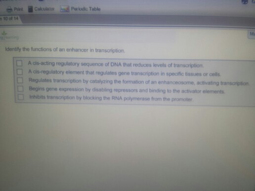 Solved Identify the functions of an enhancer in | Chegg.com