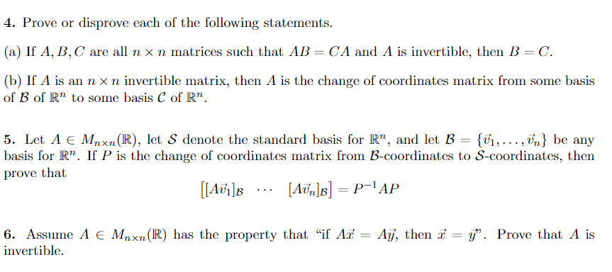 Solved 4. Prove or disprove each of the following | Chegg.com