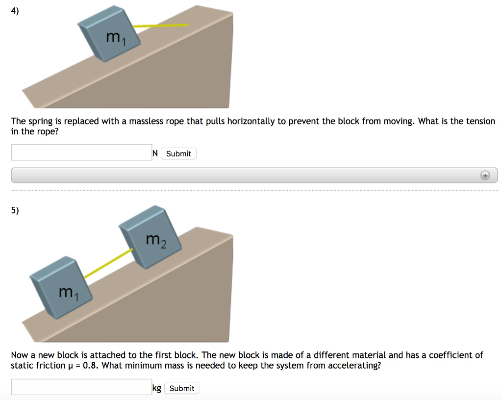Solved Mass On Incline 2 1 2 3 4 5 6 m1 A block with mass m1 | Chegg.com