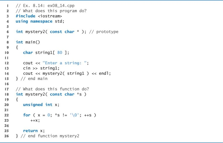 Solved I Ex. 8.14: ex08-14 .cpp 2 What does this program do? | Chegg.com