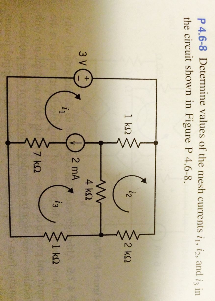 Solved P4.6-8 Determine values of the mesh currents i, i2, | Chegg.com