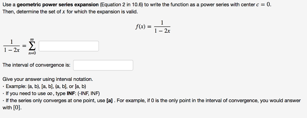 Solved Use a geometric power series expansion (Equation 2 in | Chegg.com
