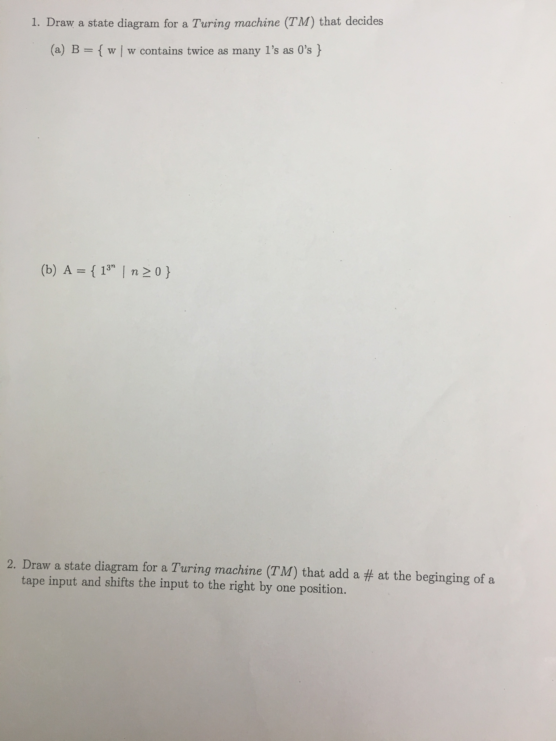 Draw The State Diagram Of This Turing Machine Turing Machine