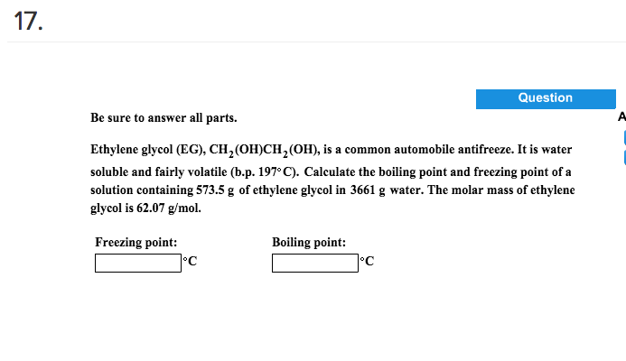 Solved Ethylene glycol (EG), CH_2(OH)CH_2(OH), is a common | Chegg.com