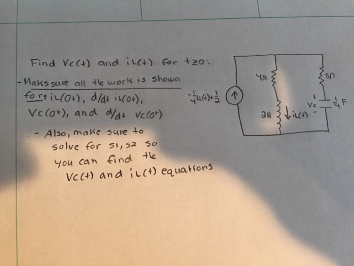 Solved Find Vc(t) and iL(t) equations for this given | Chegg.com Solved Find Vc(t) and iL(t) equations for this given | Chegg.com