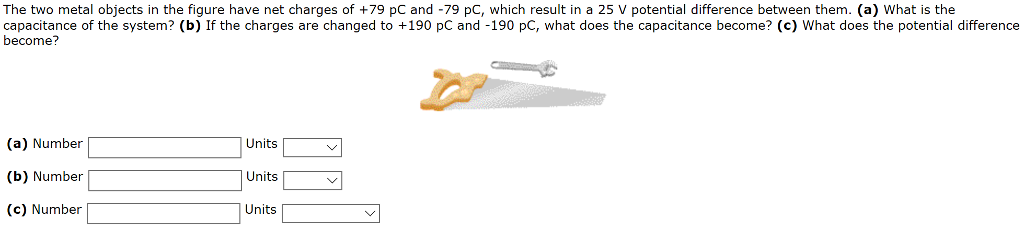 Solved The two metal objects in the figure have net charges | Chegg.com