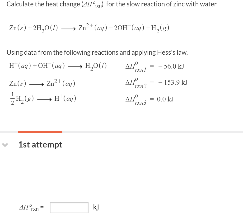 Solved Calculate the heat change (AH xn) for the slow | Chegg.com