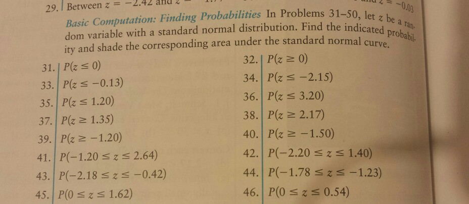Solved Basic Computation: Finding Probabilities In problems | Chegg.com