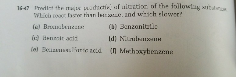 Solved 16-47 Predict the major product(s) of nitration of | Chegg.com