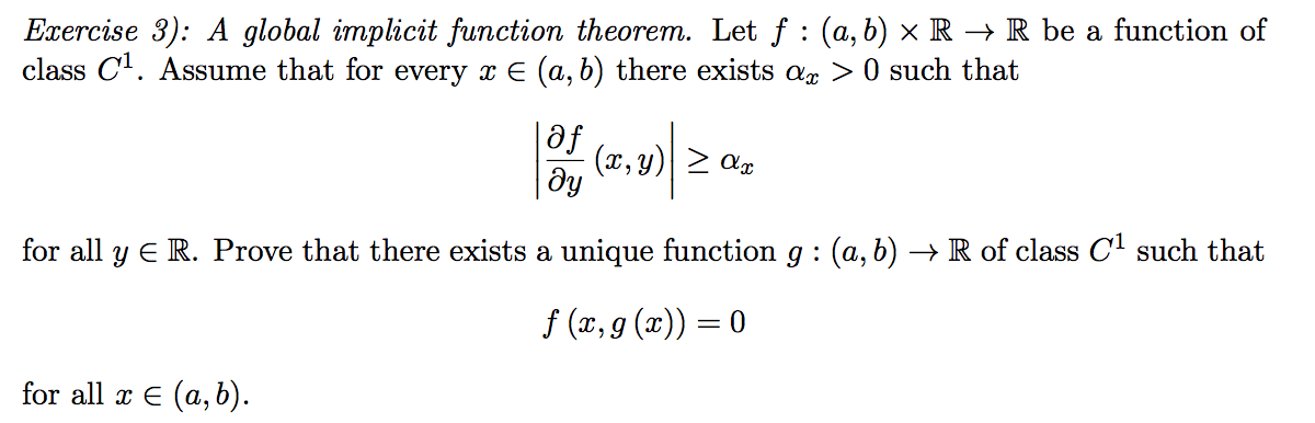 A Global Implicit Function Theorem Let F A B X