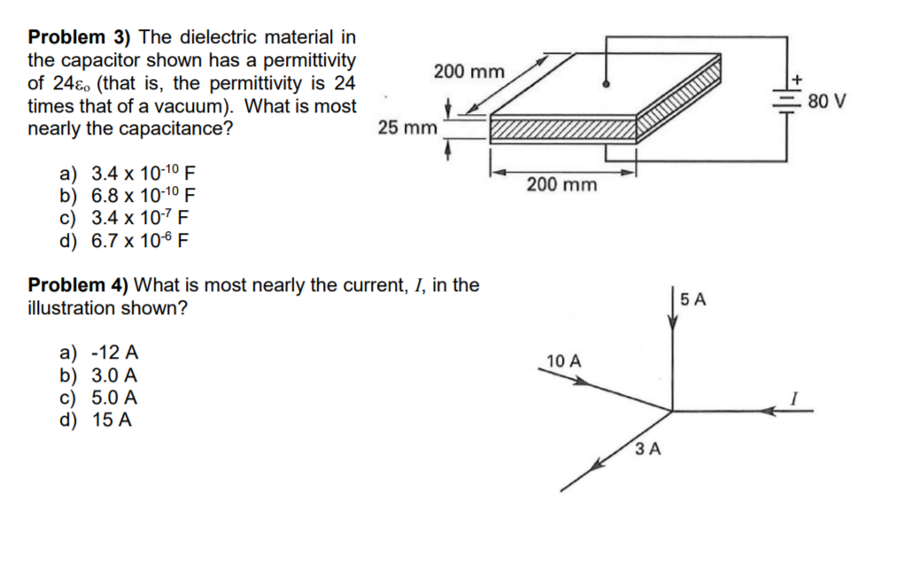 Solved Problem 3) The dielectric material in the capacitor | Chegg.com