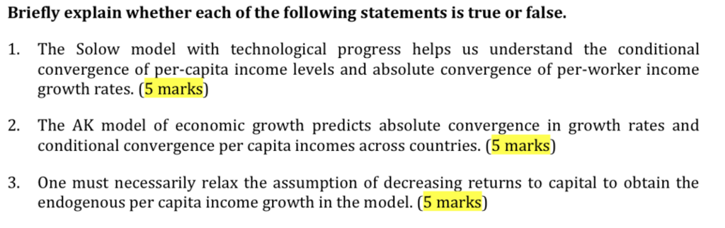 Solved Briefly explain whether each of the following | Chegg.com