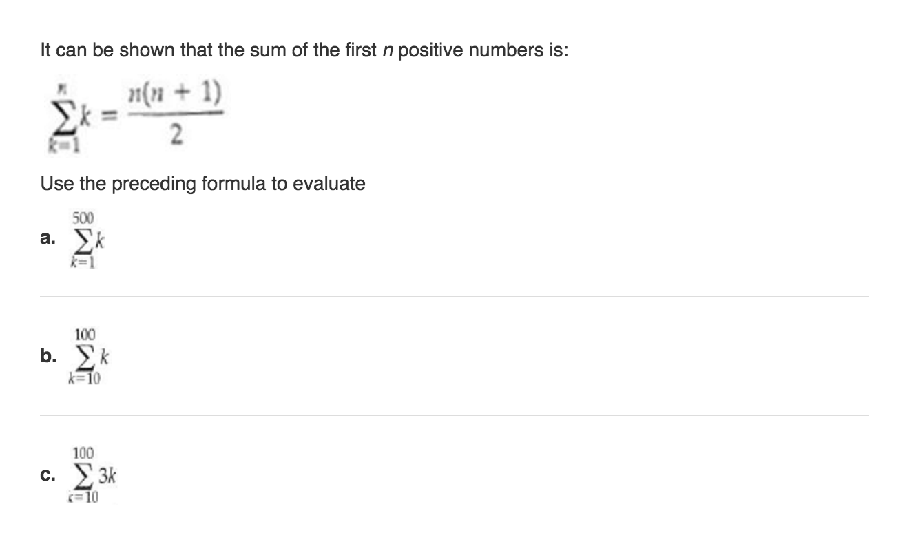 Solved It can be shown that the sum of the first n positive | Chegg.com