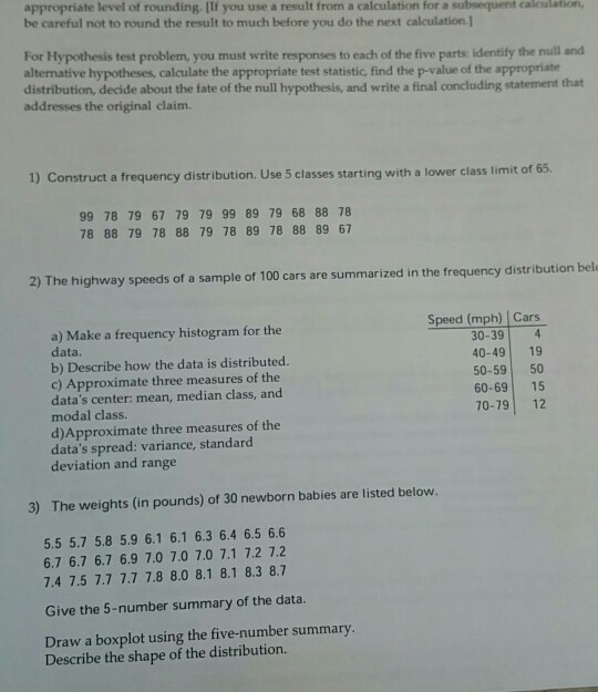 Solved appropriate level of rounding [If you use a result | Chegg.com
