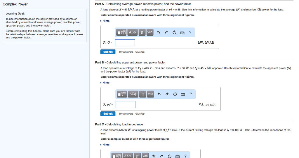 Solved Complex Power Learning Goal: To use information | Chegg.com