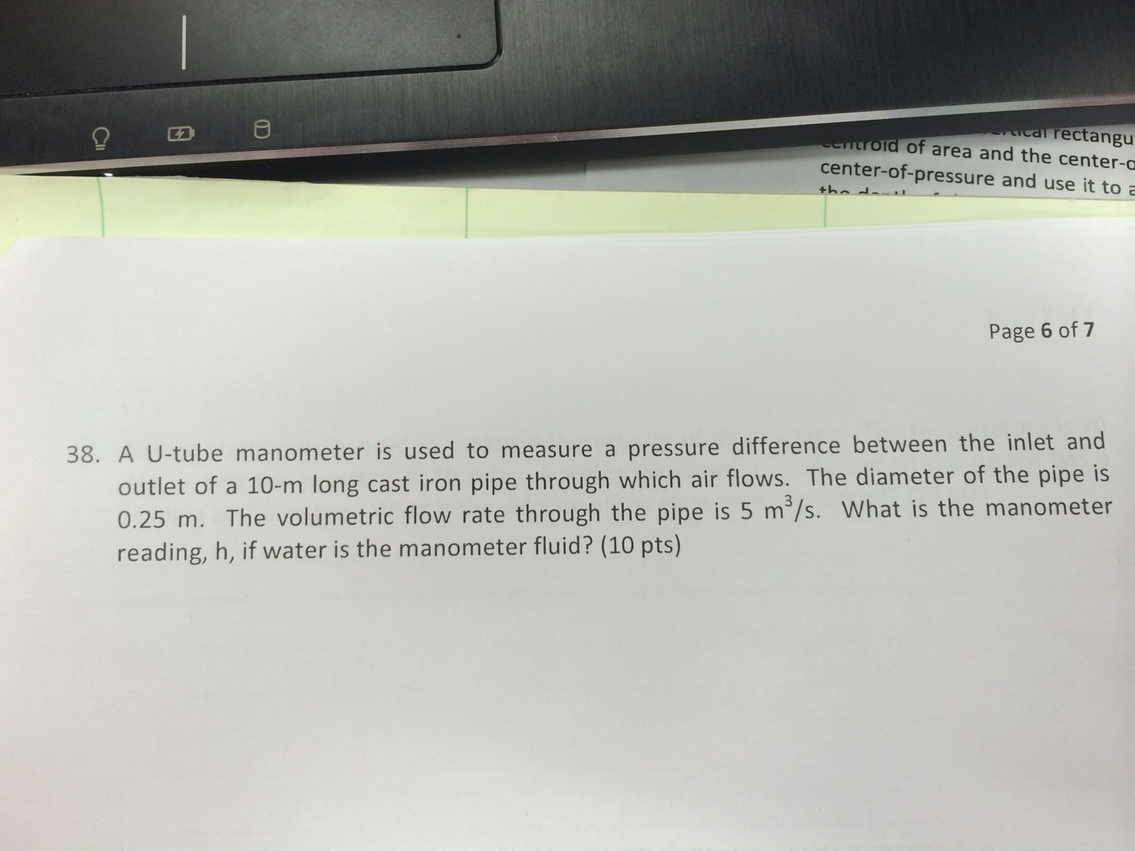 Solved A U-tube manometer is used to measure a pressure | Chegg.com