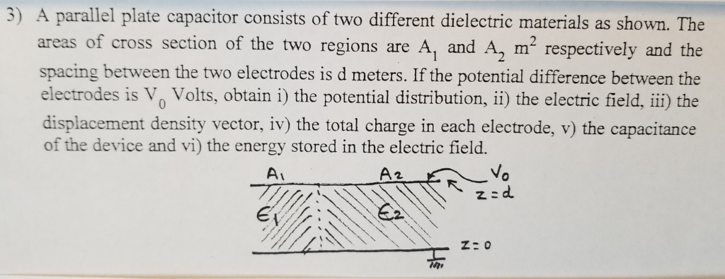 Solved 3) A parallel plate capacitor consists of two | Chegg.com