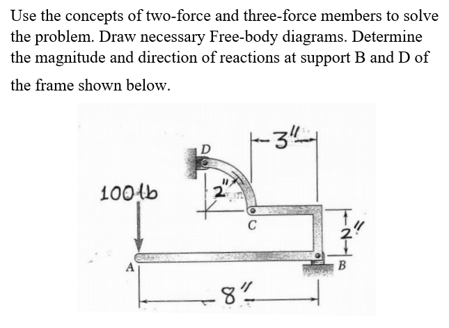 Solved Use the concepts of two-force and three-force members | Chegg.com