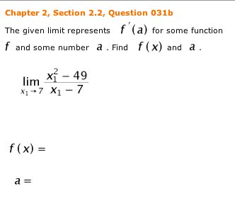 Solved The given limit represents f' (a) for some function f | Chegg.com