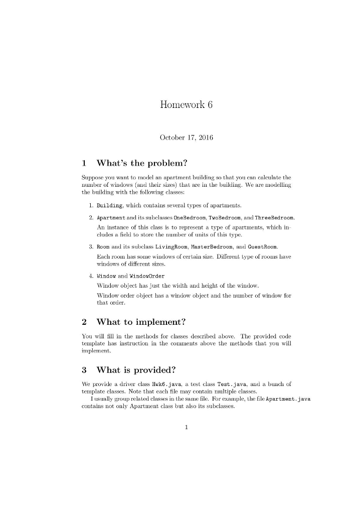 Templates Hwk6.java package hwk6; public class Hwk6 | Chegg.com
