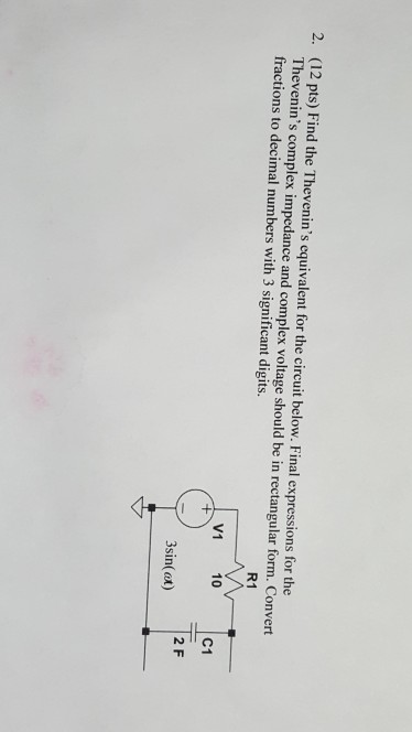 Solved Find the Thevenin's equivalent for the circuit below. | Chegg.com