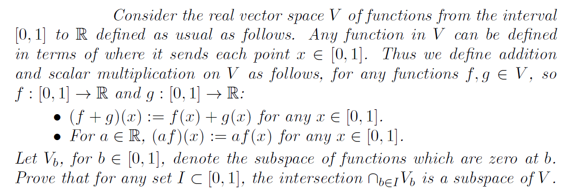 Solved Consider the real vector space V of functions from | Chegg.com