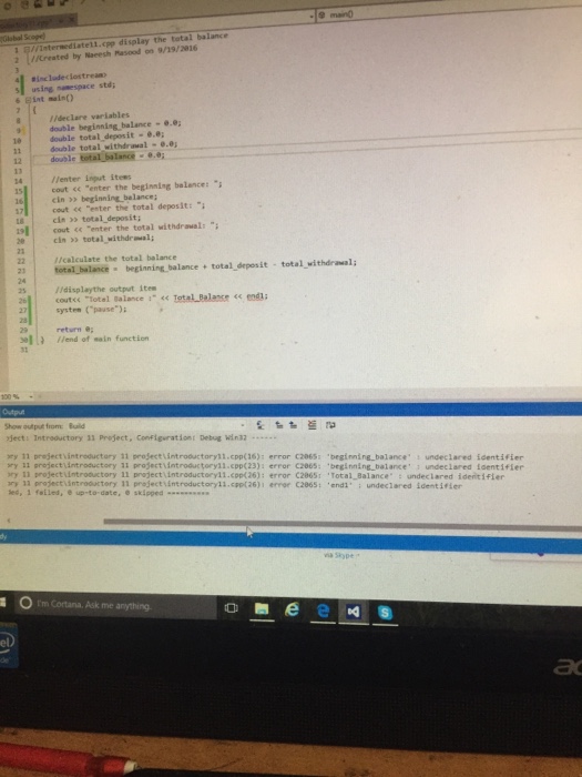 Solved How Do I Fix The Error C2065 And Debug This Program 