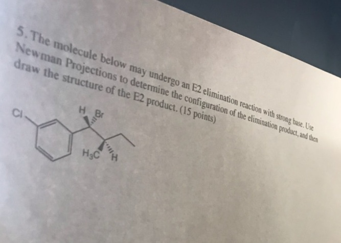 Solved The molecule below may undergo an E2 elimination | Chegg.com