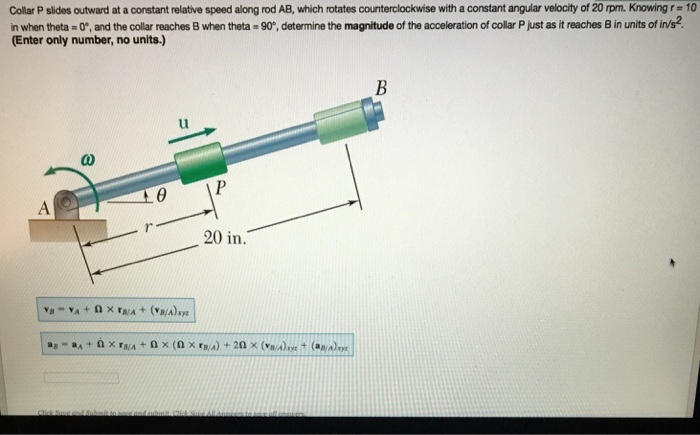Solved Collar P slides outward at a constant relative speed | Chegg.com