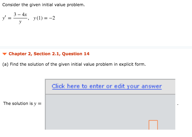 Solved Consider the given initial value problem. 3-4x | Chegg.com