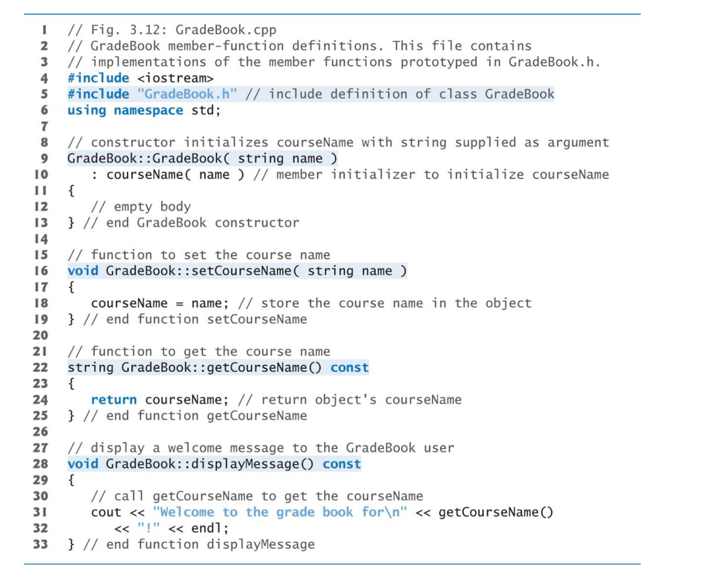 Solved (my error message is line 27 #include"GradeBook.h" no | Chegg.com