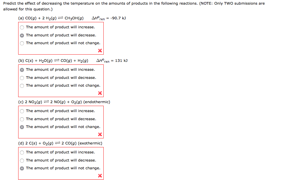 Solved Predict the effect of decreasing the temperature on | Chegg.com