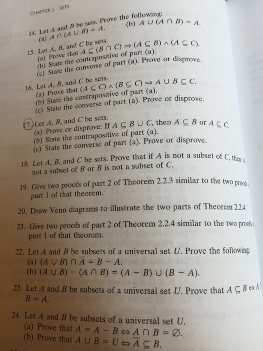 Solved Let A, B, and C be sets. (a) Prove or disprove: If A | Chegg.com Solved Let A, B, and C be sets. (a) Prove or disprove: If A | Chegg.com