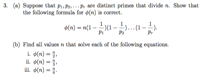 Solved 3. (a) Suppose that p,P2,.. .p, are distinct primes | Chegg.com