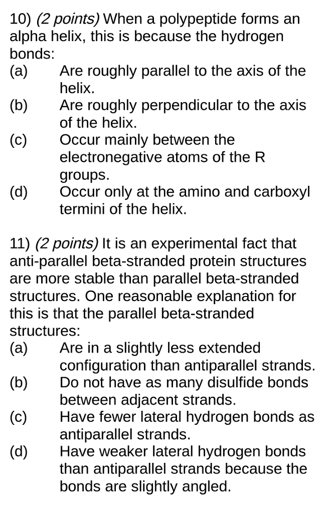 Solved When a polypeptide forms an alpha helix, this is | Chegg.com