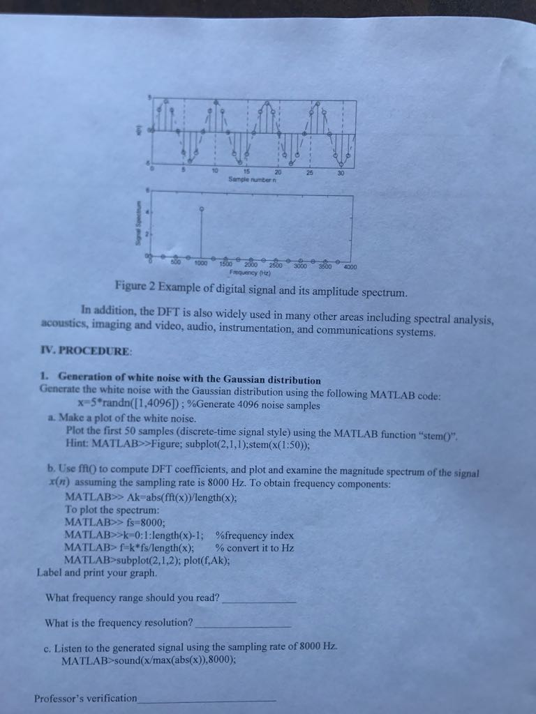 Solved Lab 4 SIGNAL SPECTRAL ANALYSIS UISNG MATLAB Due Date: | Chegg.com