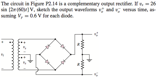 Solved The circuit in Figure P2.14 is a complementary output | Chegg.com