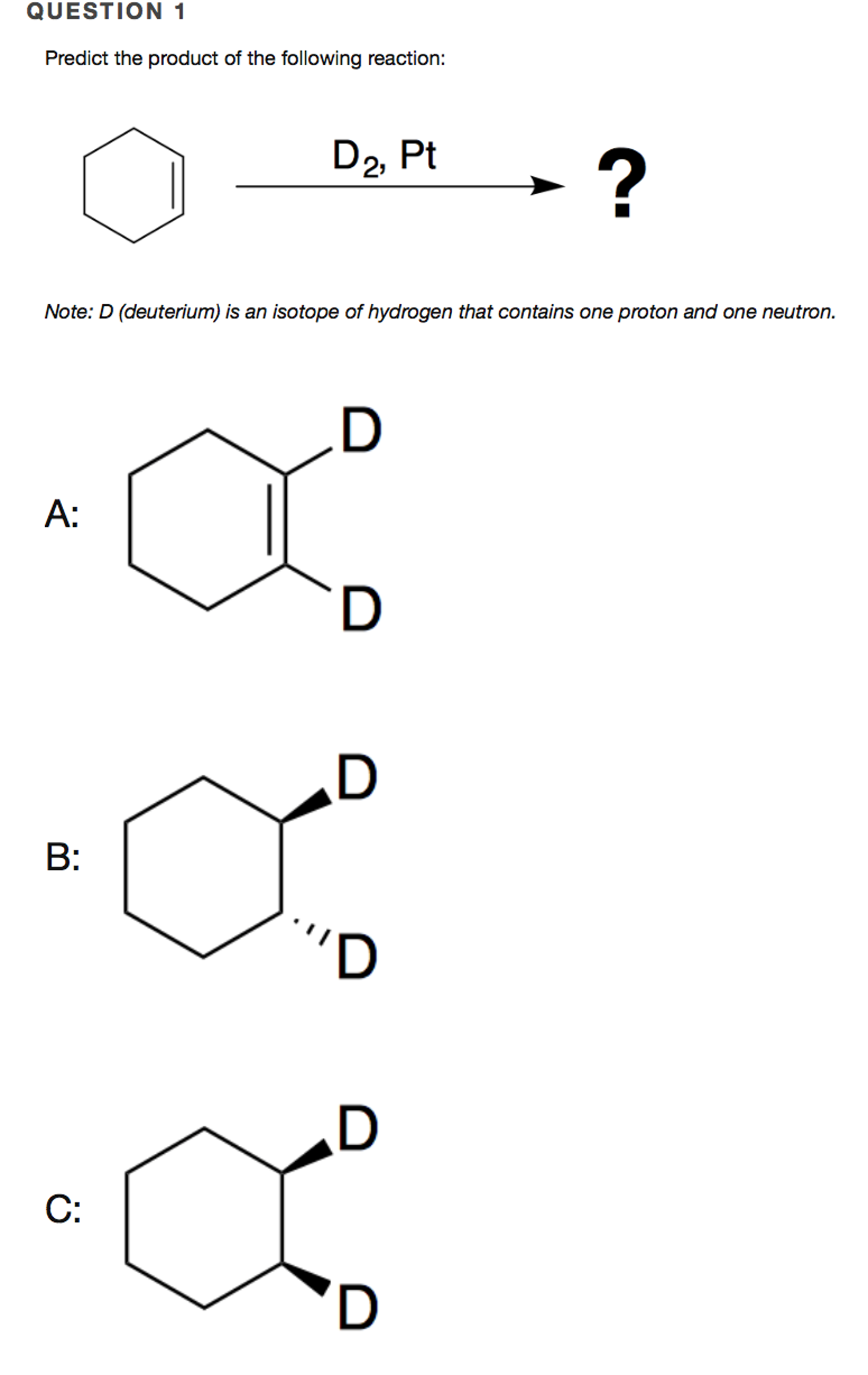 Solved QUESTION 1 Predict the product of the following | Chegg.com