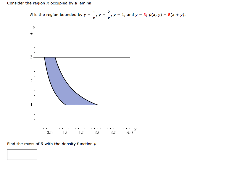 Solved Consider the region R occupied by a lamina. 2 R is | Chegg.com