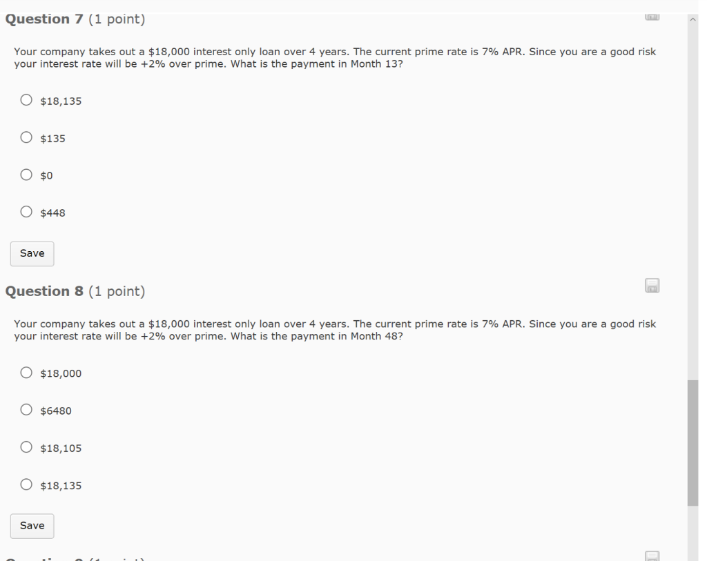 Solved Question 3 (1 point) Your company takes out a $17,000 | Chegg.com