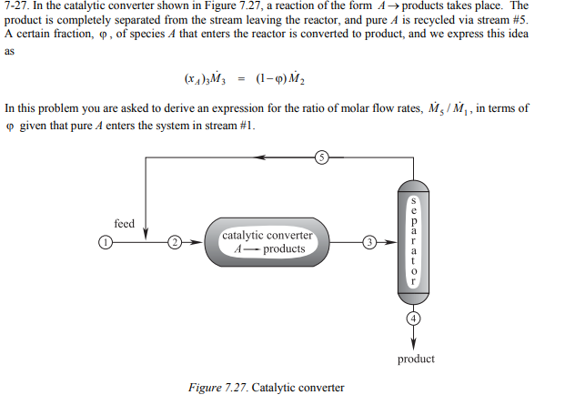 Solved 7-27. In the catalytic converter shown in Figure | Chegg.com