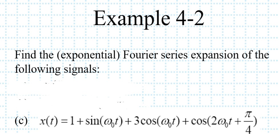 Solved Example 4-2 Find the (exponential) Fourier series | Chegg.com